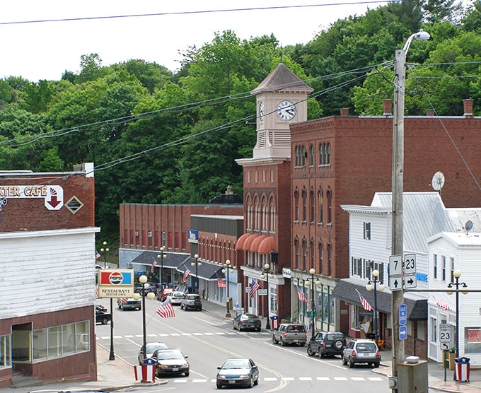 Dexter's Main Street isn't trying to impress anyone, which is precisely why it's so impressive. Small-town America that actually delivers on the promise.