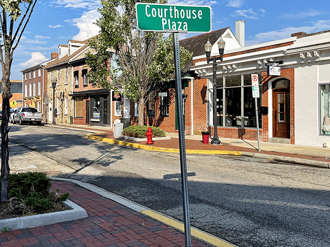 Courthouse Plaza welcomes visitors with its brick-lined sidewalks and historic storefronts &ndash; small-town charm that doesn't require a time machine to enjoy.