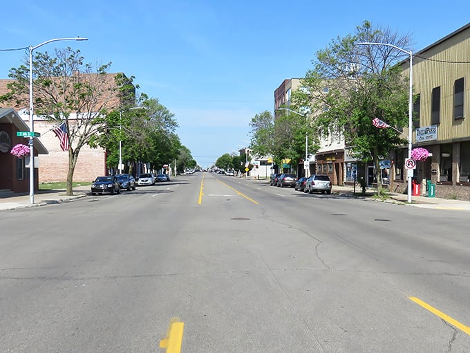 Ludington Street stretches toward the horizon like a small-town runway, where the pace slows and storefronts invite you to linger rather than rush.