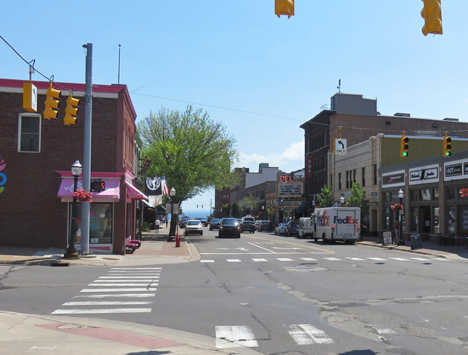 Downtown Marquette offers that perfect small-town vibe where traffic jams involve three cars and everyone's still smiling about it.