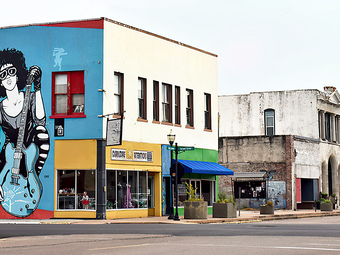 Downtown Clarksdale's colorful storefronts aren't trying to impress anyone, which is precisely why they're so impressive. Authenticity you can't manufacture.