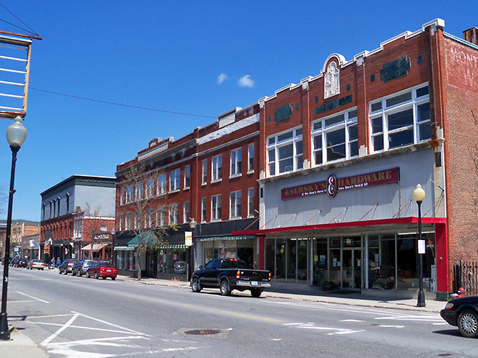 Fall foliage frames Claremont's downtown, where parking is plentiful and free &ndash; a luxury that feels almost decadent to New Englanders.