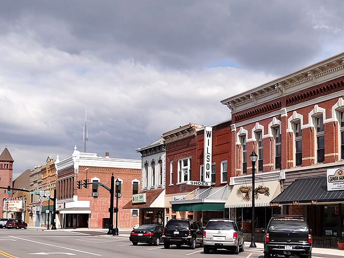 Celina's Main Street looks like it was plucked straight from a Norman Rockwell painting, with historic brick buildings standing proud against the Midwestern sky.