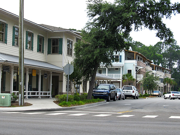 Calhoun Street's charming storefronts and moss-draped oaks create Bluffton's signature look. Southern architecture at its finest&mdash;where even the buildings seem to move at a leisurely pace.
