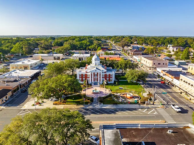 The historic Pasco County Courthouse stands proudly at the heart of Dade City, looking like it just stepped out of a Norman Rockwell painting.