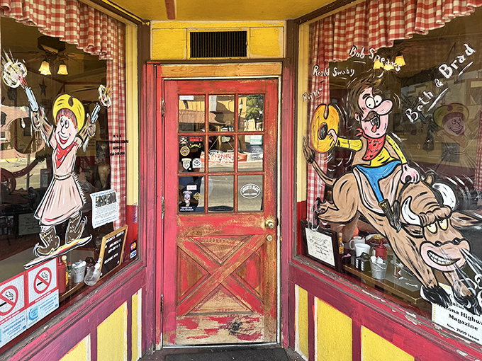 Those window paintings aren't just decorative – they're a promise of the comfort food paradise waiting inside.