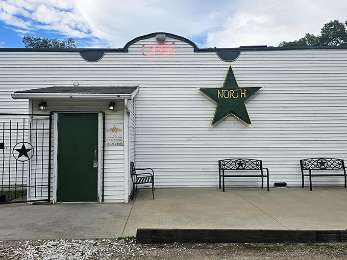 That green star isn't just a sign – it's a beacon calling hungry souls to steak paradise.