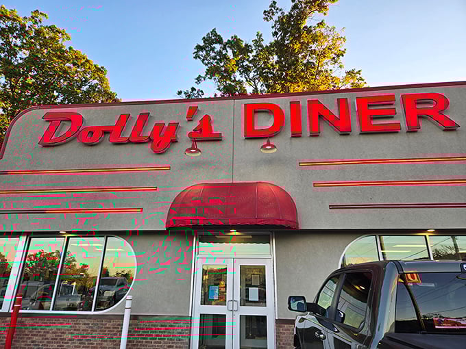 Those iconic red letters against the gray exterior aren't just signage&mdash;they're a beacon of breakfast hope for hungry travelers and devoted locals alike.