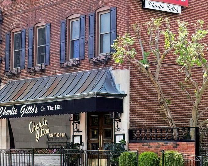 The classic brick fa&ccedil;ade with blue shutters isn't just inviting&mdash;it's a promise of the Italian treasures waiting inside this St. Louis landmark.