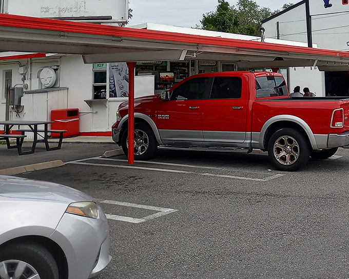 The unassuming exterior of Kappy's Subs in Maitland &ndash; where culinary treasures hide behind simple storefronts and red-trimmed awnings.