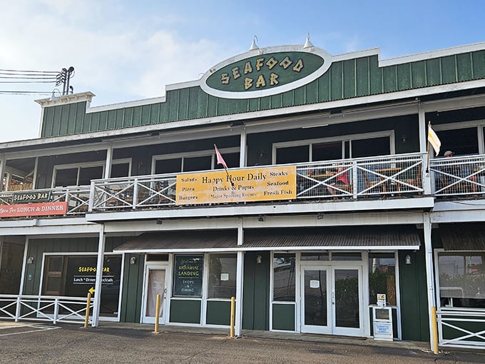 That green and white exterior hides seafood secrets that'll make you pull a U-turn mid-drive.