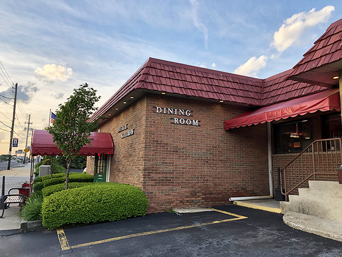 The iconic red roof of Dutch Kitchen beckons hungry travelers like a lighthouse for the famished&mdash;Pennsylvania comfort food awaits just beyond those brick walls.