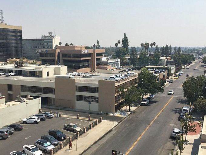 Downtown Bakersfield stretches out under clear blue skies, where wide streets and ample parking feel like a fantasy to anyone coming from LA's gridlock.