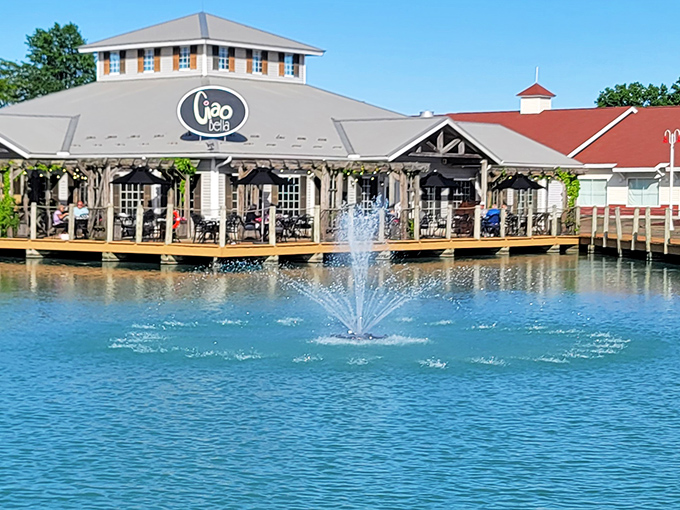 The Ciao Bella restaurant anchors the complex with Italian flair, where waterfront dining meets Port Clinton's maritime soul.