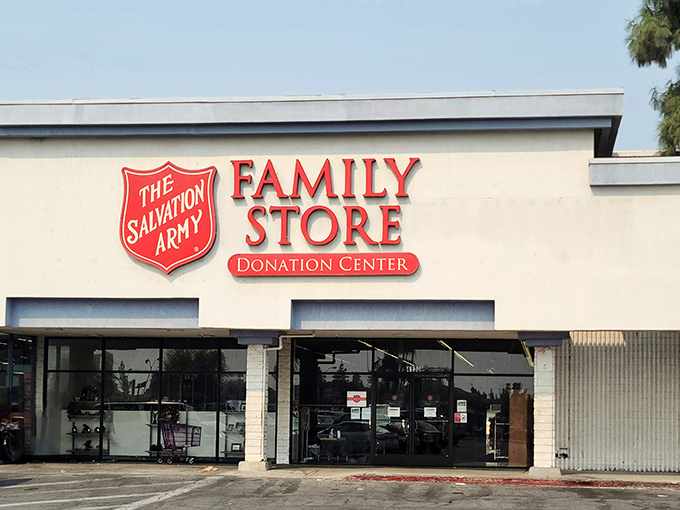 The Salvation Army's iconic red shield beckons bargain hunters to this Bakersfield treasure trove, where secondhand shopping becomes an adventure rather than an errand.