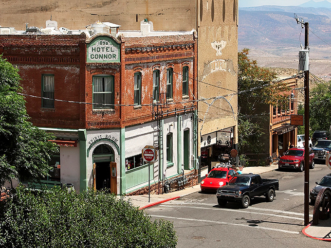 The historic Hotel Connor stands as Jerome's brick-and-mortar welcome committee, greeting visitors with a charm that's outlasted several American presidents.