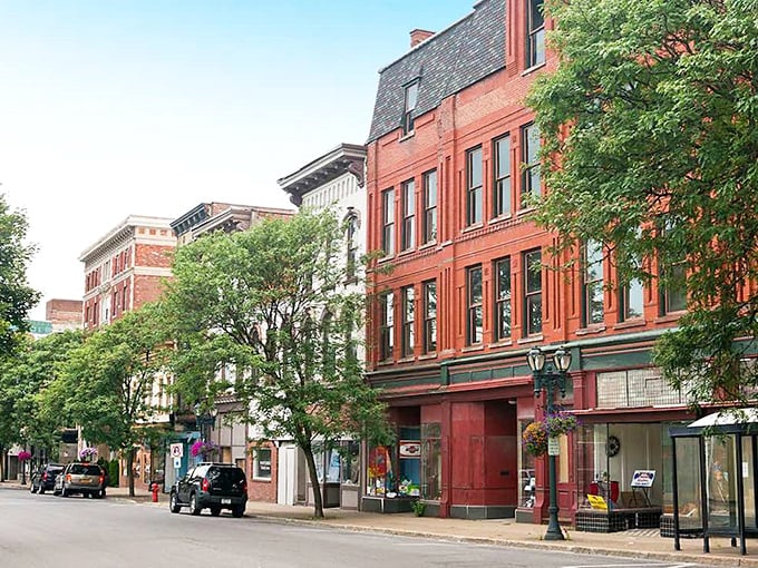 Downtown Gloversville's historic brick facades tell stories of bygone prosperity while housing today's small businesses – architectural time travel without the flux capacitor.