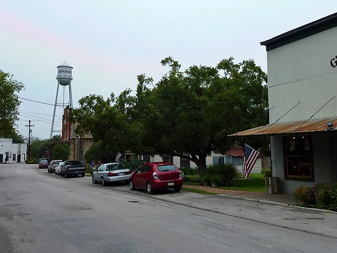 The water tower watches over downtown like a friendly giant, keeping tabs on all the two-stepping and tale-telling below.