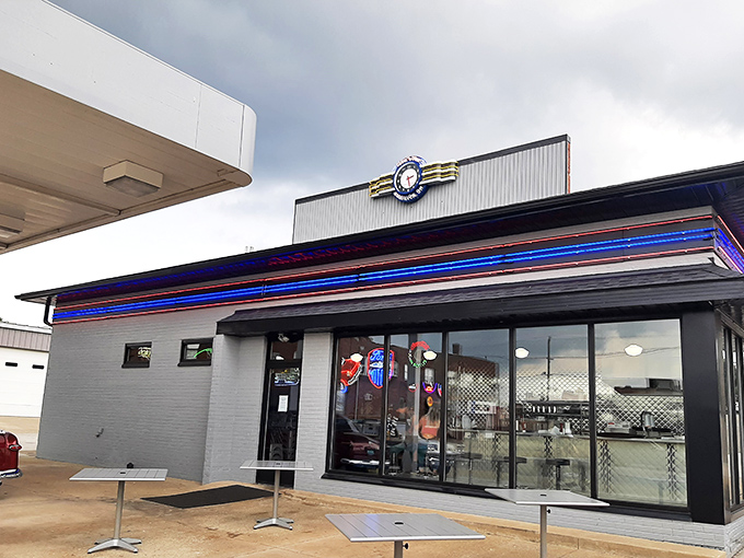 Modern meets retro at Chloe's sleek exterior, where good times and great food await inside those gleaming windows.