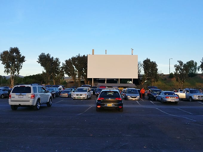 The classic American drive-in experience awaits at West Wind Capitol, where massive screens transform ordinary parking lots into magical movie palaces under the stars.