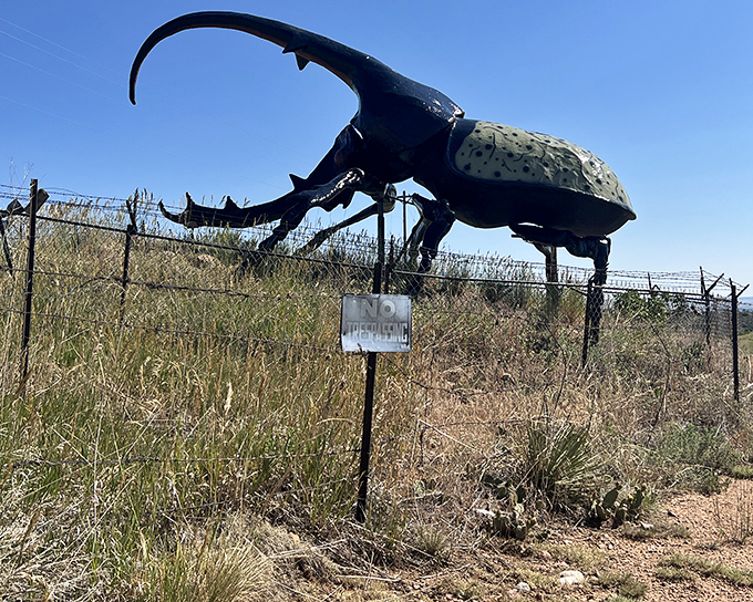 Herkimer looms against the Colorado sky like a prehistoric sentinel, his massive mandibles ready to challenge even the bravest entomologists to a staring contest.