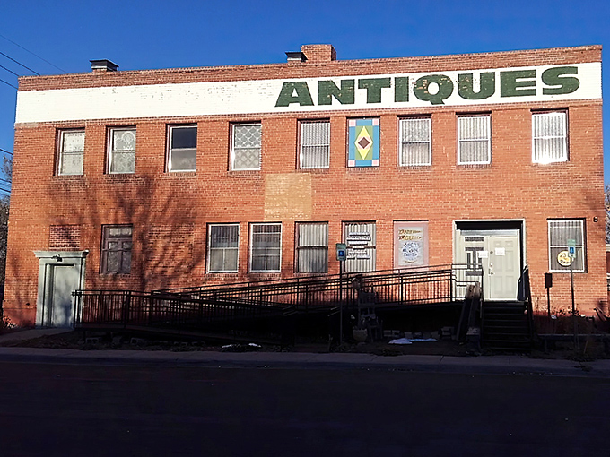 The brick fortress of forgotten treasures stands ready for another day of time-traveling adventures in downtown Cheyenne.