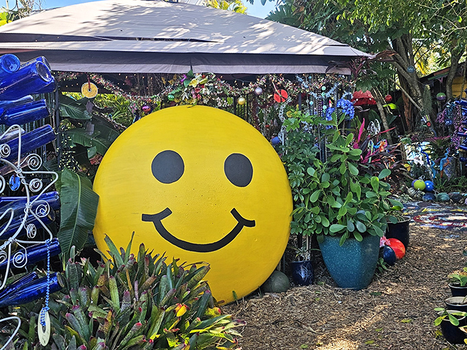 Even the smiley faces at Whimzeyland seem to be grinning wider than usual, as if they're in on some cosmic joke about conventional landscaping.