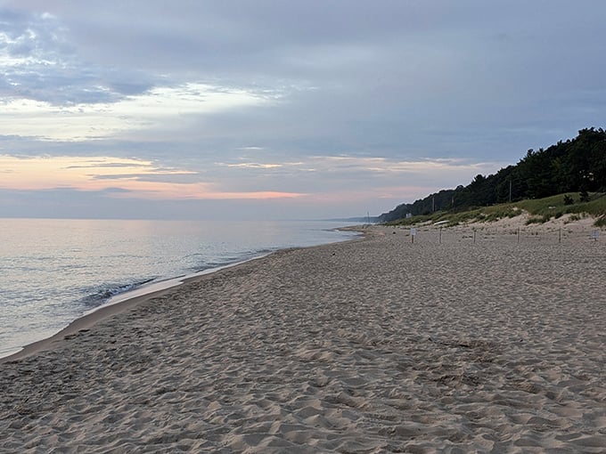 The golden stretch of Lake Michigan shoreline at Olive Shores invites you to leave footprints where stress can't follow.