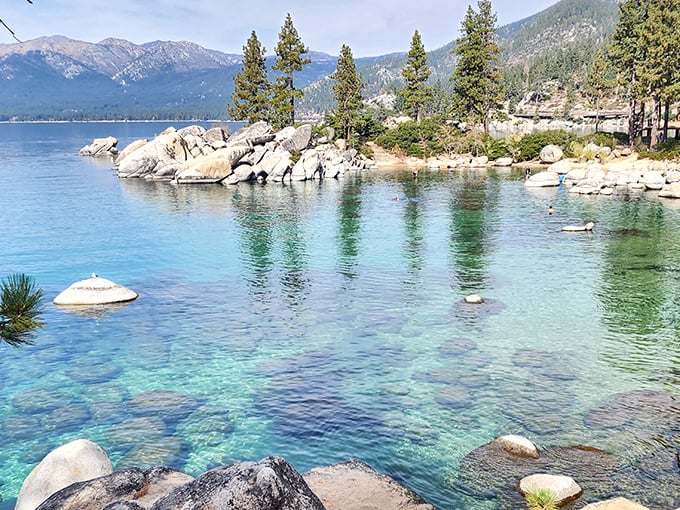 Mother Nature showing off her Caribbean blues in the Sierra Nevada. Lake Tahoe's clarity will make you question if you're still in Nevada.