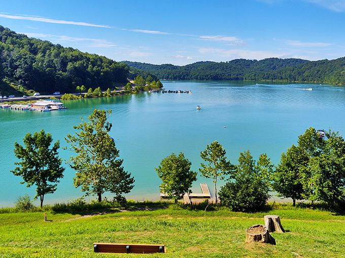 Mother Nature showing off her best blue-green palette at Tygart Lake, where the water practically begs you to dive in.