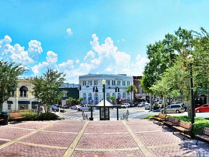 Downtown Mount Dora gleams under Florida's impossibly blue sky, where historic architecture and modern life coexist like old friends catching up over coffee.