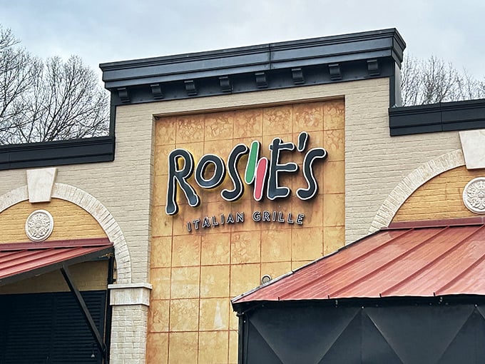 The iconic Rosie's sign welcomes you with a playful wink of Italian colors, promising Mediterranean magic in the heart of Toledo.