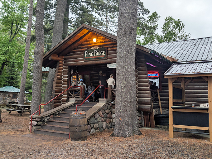 The quintessential Northwoods hideaway emerges from the pines like a culinary mirage, promising comfort and indulgence after a day on the lakes.