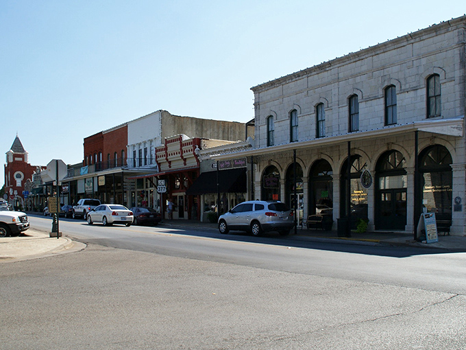 Granbury's historic downtown square &ndash; where limestone buildings tell stories and time slows down just enough to remind you what matters.