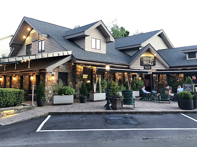 The inviting entrance says it all &ndash; come for the legendary French onion soup, stay for the Adirondack chair conversations around a crackling fire pit that turns strangers into friends.