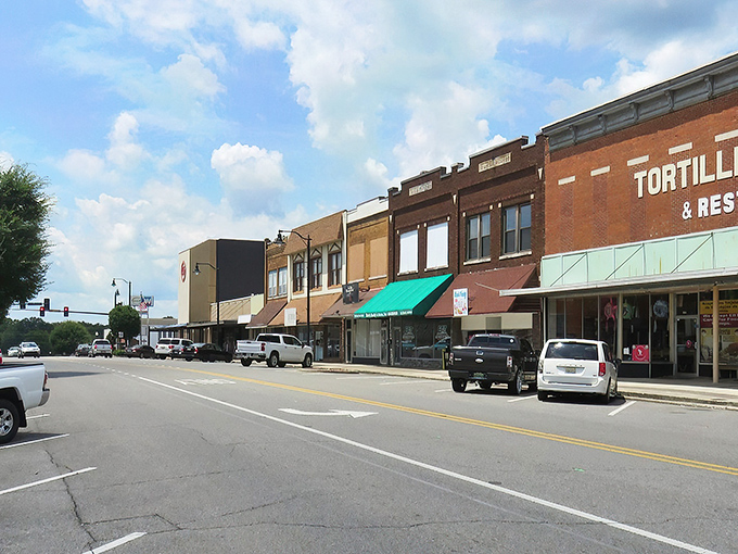 Downtown Russellville offers that perfect small-town charm where brick storefronts tell stories and pickup trucks outnumber parking meters.