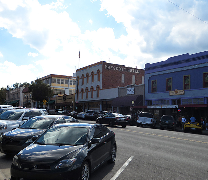 Whiskey Row's colorful facades tell stories of frontier days, while modern shoppers hunt for treasures in this walkable downtown haven.