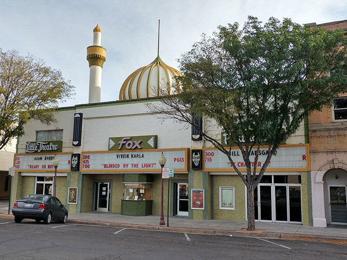 The Fox Theatre's distinctive dome adds unexpected architectural flair to Main Street, proving small-town entertainment can come with big personality.