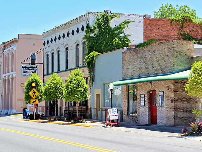 Historic downtown Newberry showcases charming brick buildings where time slows down and conversations with strangers become the highlight of your afternoon.