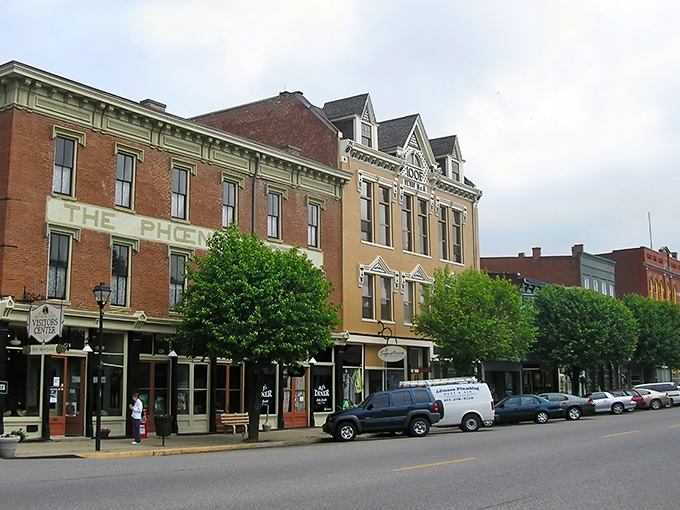 Vevay's historic downtown looks like a movie set where time decided to take a leisurely coffee break somewhere around 1890.