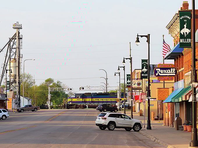 Where trains still rumble through downtown, the "Welcome to Miller" banners flutter like friendly waves from brick storefronts.