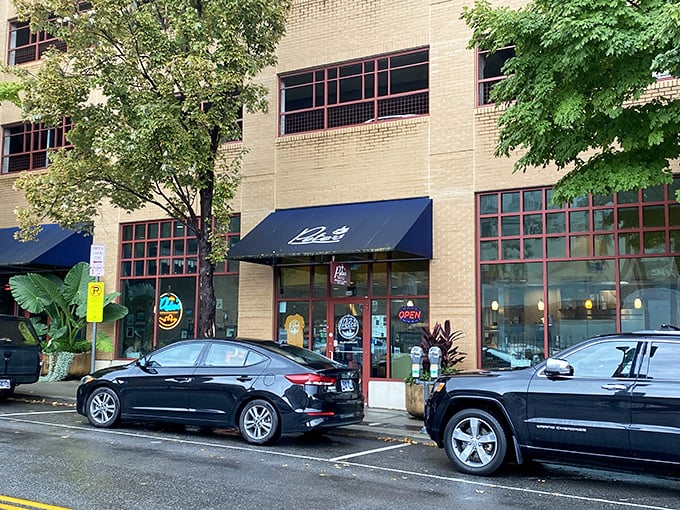 Pete's blue awning beckons hungry Knoxville locals like a breakfast lighthouse guiding ships to the shore of deliciousness.