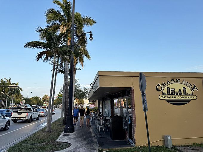 Palm trees and paradise &ndash; the Florida setting adds a touch of tropical charm to this burger sanctuary where locals line up for their fix.