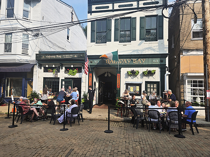 The cobblestone streets and outdoor seating create an Irish village atmosphere that makes downtown Annapolis feel like County Cork.