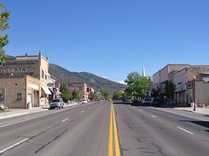 Another view of Manti's historic downtown, where the speed limit seems to match the pace of life &ndash; delightfully unhurried.