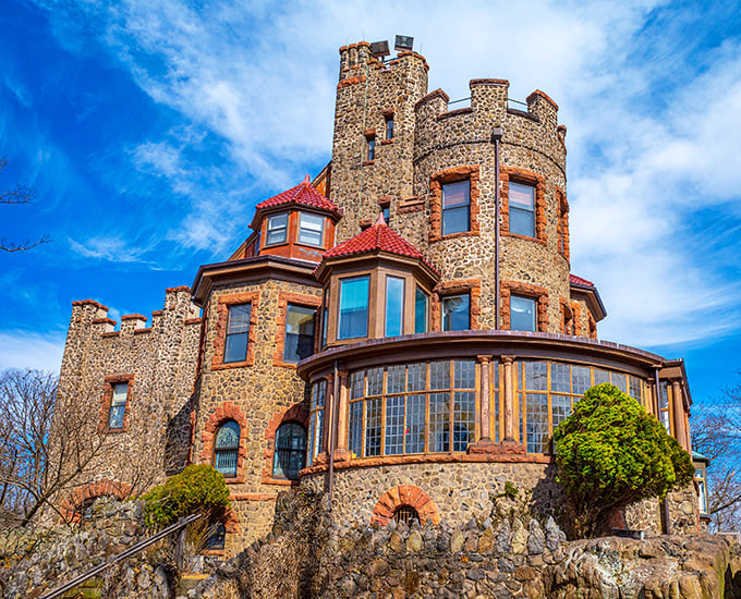 Straight out of a fairytale, Kip's Castle stands proudly in Verona with its distinctive stone turrets and red-tiled roof. Medieval dreams in suburban New Jersey? Absolutely.