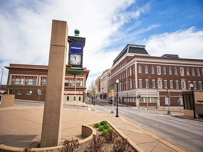 Downtown St. Joseph blends historic charm with modern convenience. The iconic clock tower stands as a timeless sentinel over streets where affordability meets livability.