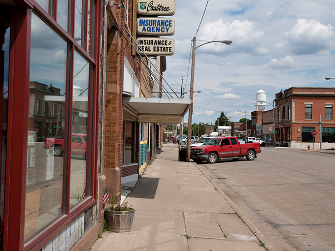 Main Street Ellendale stretches before you like a Norman Rockwell painting come to life, complete with classic brick buildings.