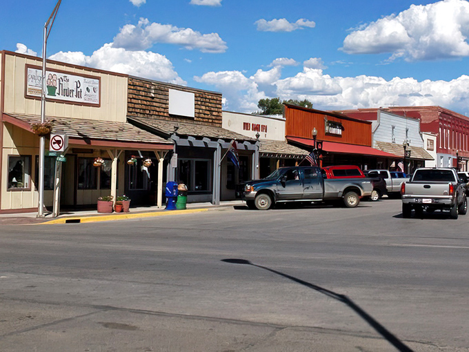 Downtown Saratoga looks like a movie set, but the pickup trucks and big Wyoming sky remind you this is authentically Western &ndash; no Hollywood required.