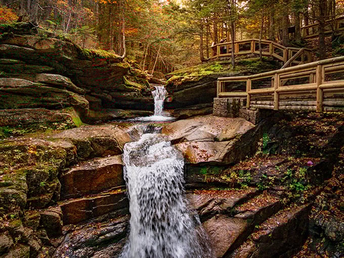Nature's own three-tiered masterpiece, where water has been sculpting rock into art for millennia. Mother Earth showing off her best work!